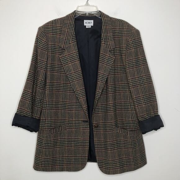 Koret | Jackets & Coats | Vintage 9s Koret Houndstooth Wool Blend One ...